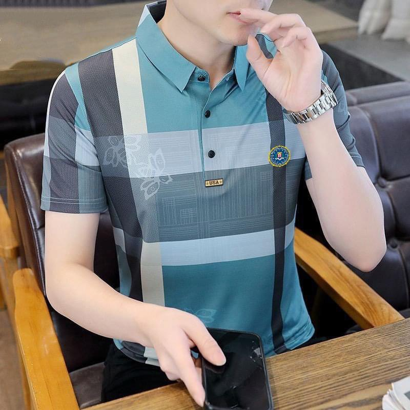 Middle-aged Men's Polo Collar T-shirt High Quality Poly Cotton Fabric ...