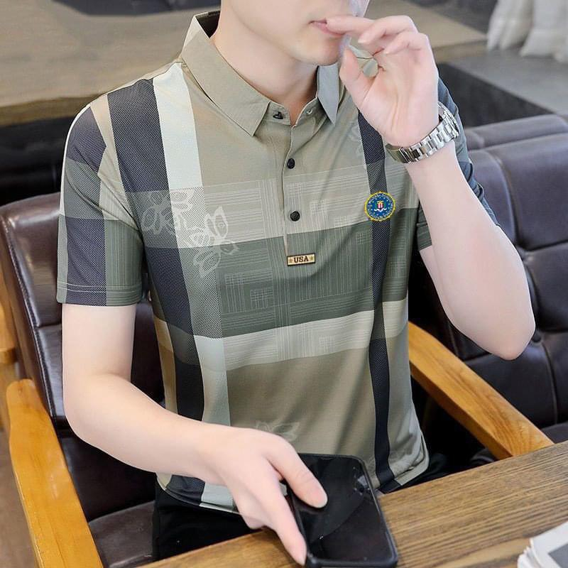 Middle-aged Men's Polo Collar T-shirt High Quality Poly Cotton Fabric ...