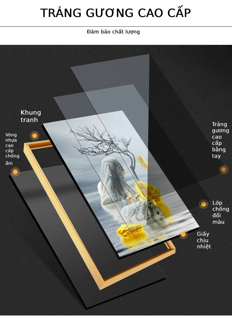 5d Mirror Coated Clock Painting Golden Deer Double Scene Frame - Simple House, Living Room ...