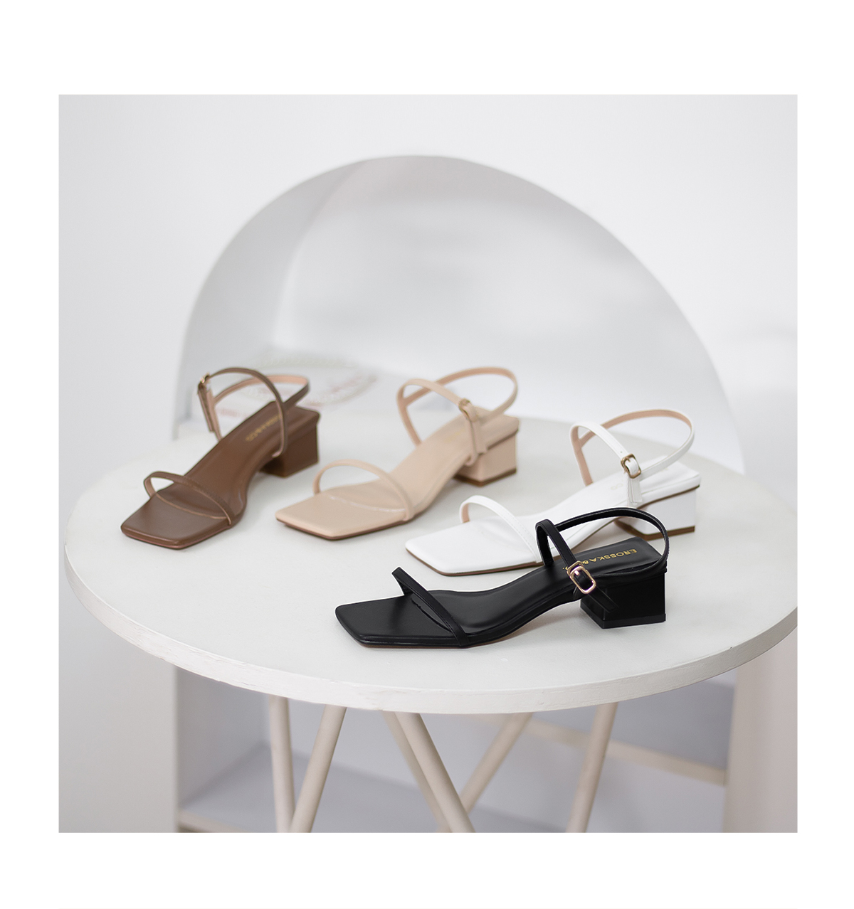 Erosska - Women's open-toe high heel sandals with brown square heel ...