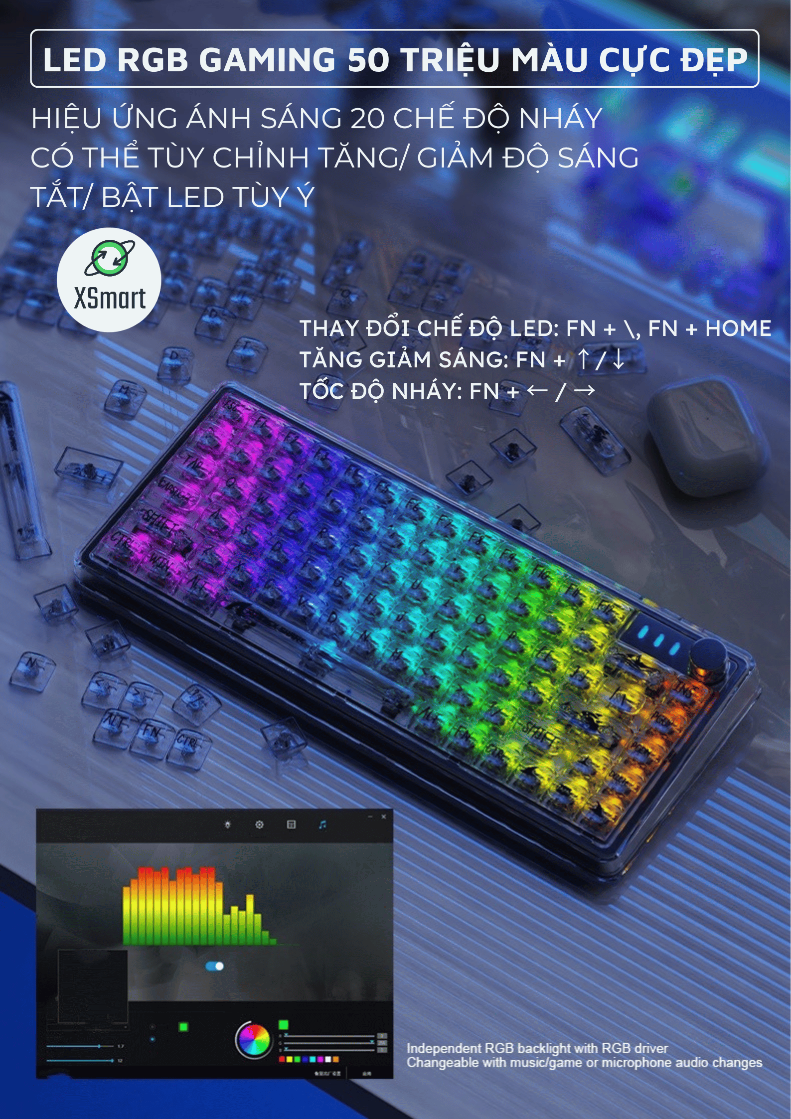 K75 PRO Esport Transparent Wireless Bluetooth Mechanical Keyboard ...