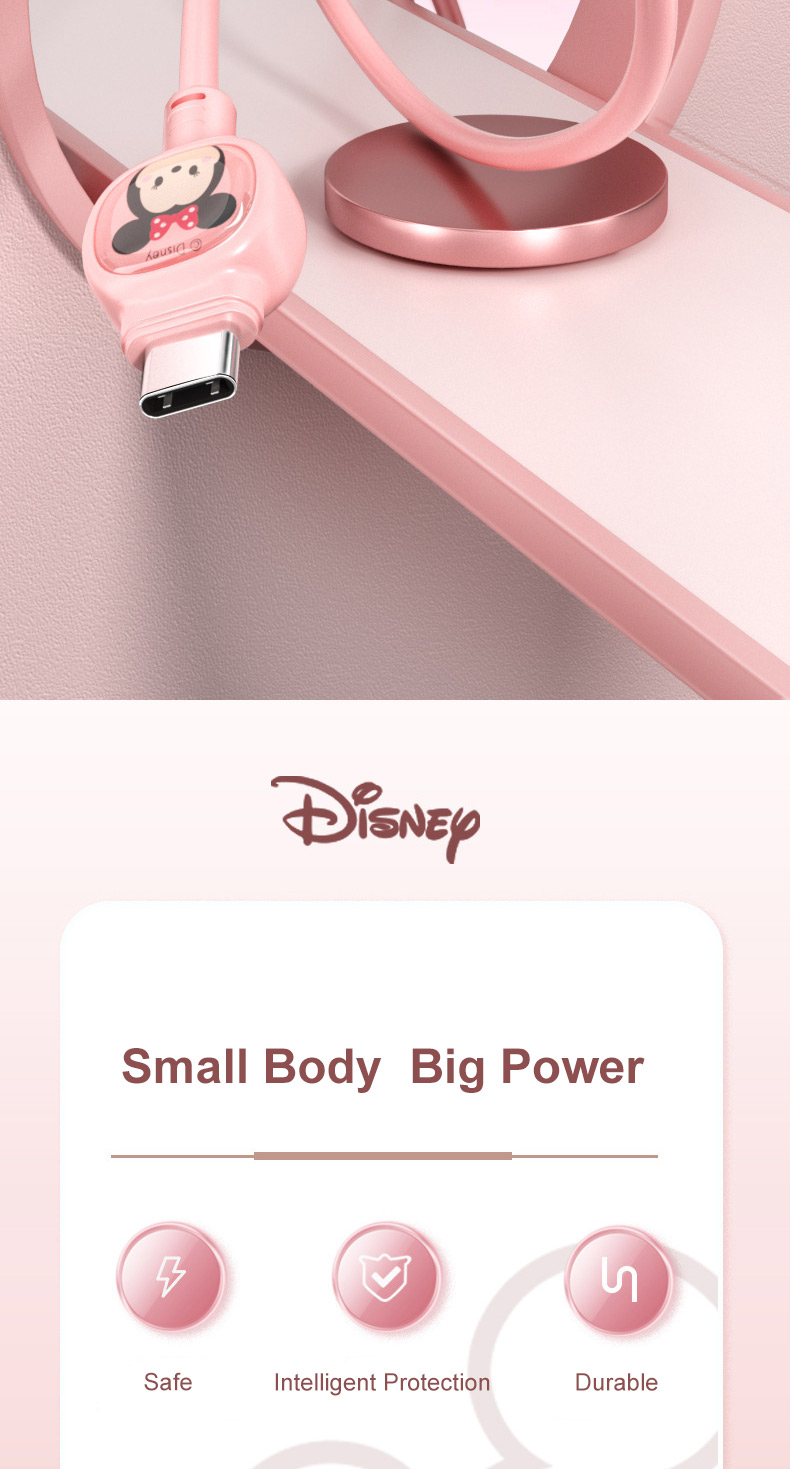 5A Disney TsumTsum Series Fast Charging Cable With Cute Pendant Mickey ...