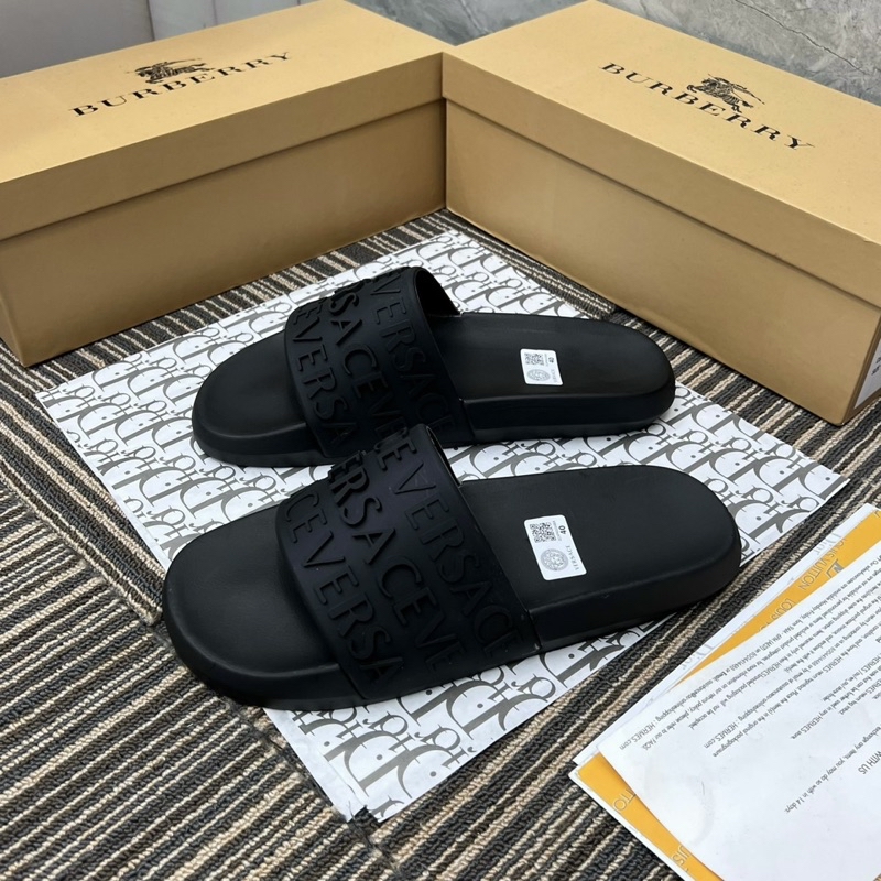Men's slippers with cross straps VS rubber straps embossed with ...