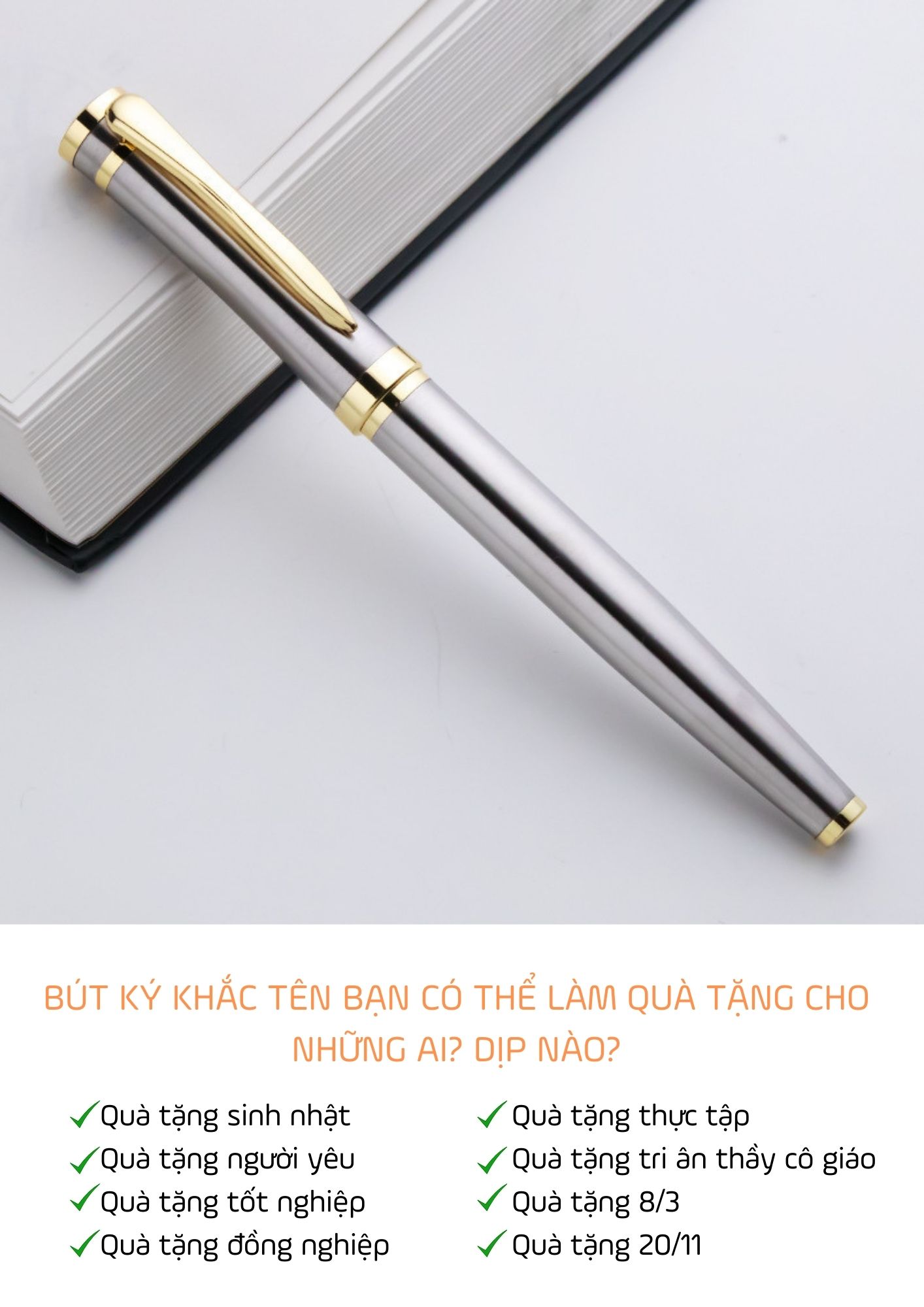 Signature pen engraved with Alan's name in silver and gold border ...