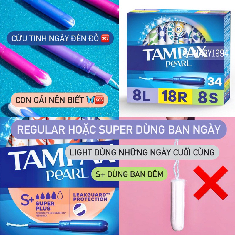 Tampon Tampax Pearl - Sanitary Napkin Tube (all sizes) | Shopee Malaysia