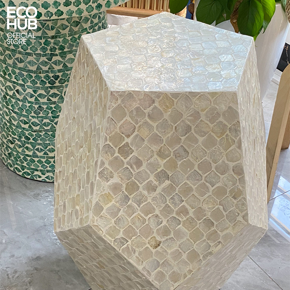 Ecohub mother-of-pearl mosaic stool for coffee and tea tables, room ...