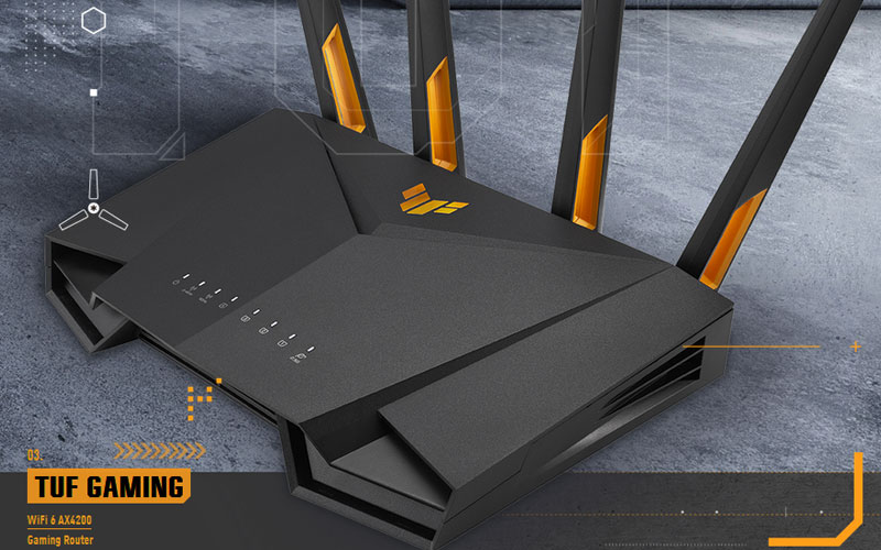 Asus TUF Gaming AX4200 wifi 6 transmitter| 4 External Antennas/Wifi ...