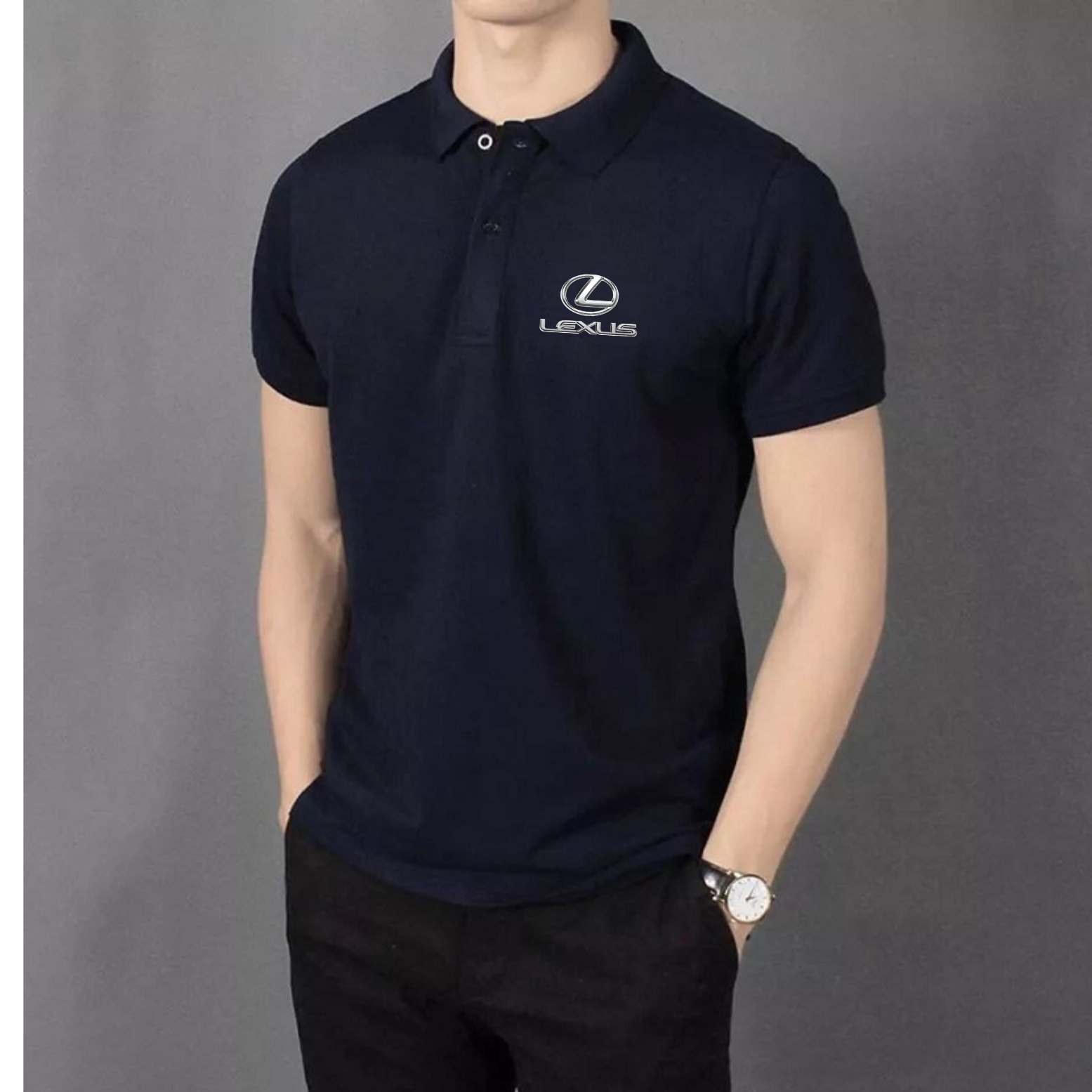 Lexus polo t-shirt, short-sleeved turn-down collar t-shirt, soft and smooth polyester fabric ...