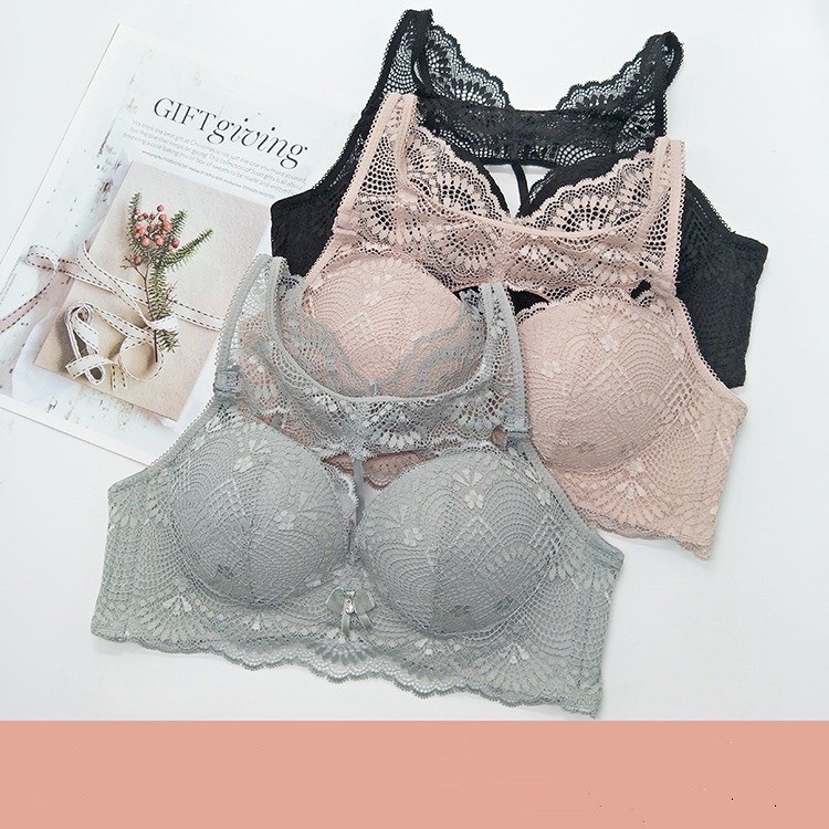 Combo of 2 lace bras without underwire, lace bra that can be worn in 2 ...