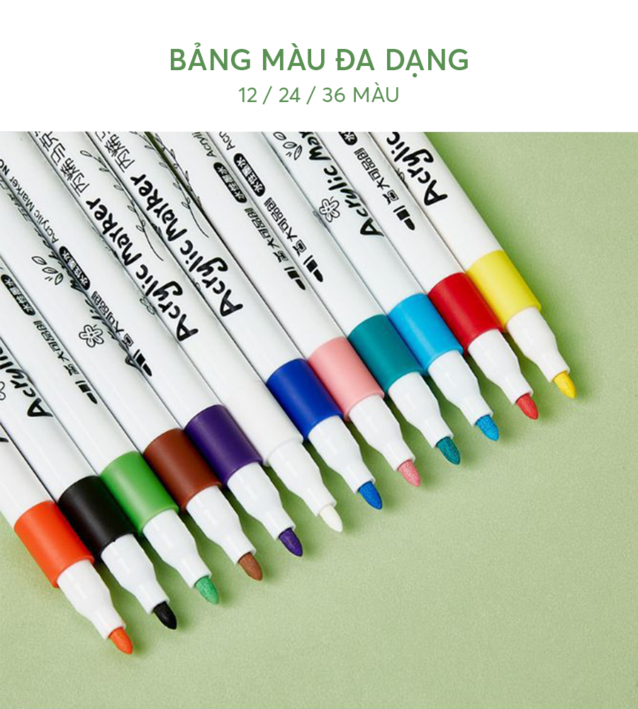 Labo Acrylic Marker Set of 12 18 24 36 Colors for Fine Art Drawing ...