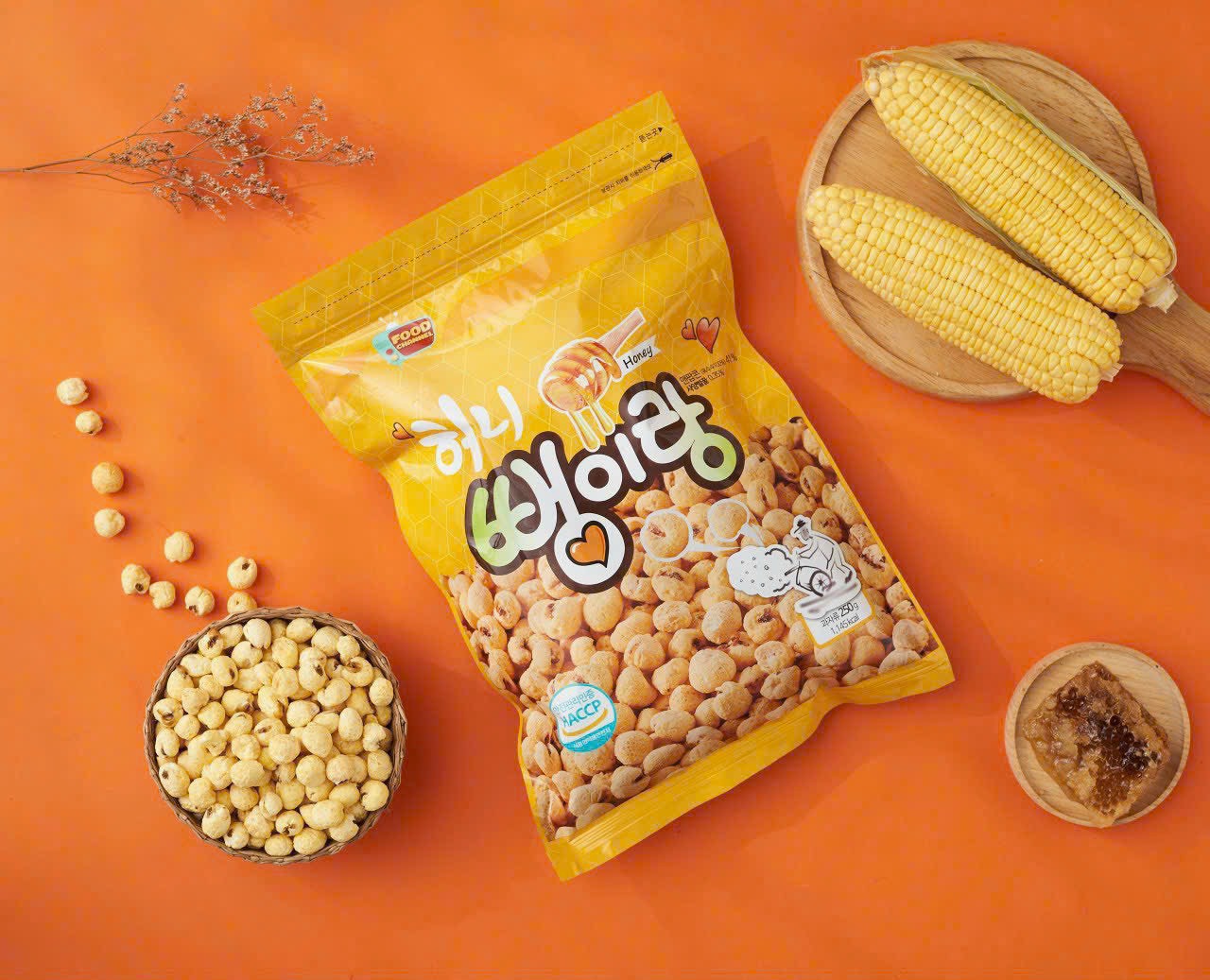 Food Channel Honey Cheese Popcorn Korean Corn Snack Bag 250g | Shopee ...