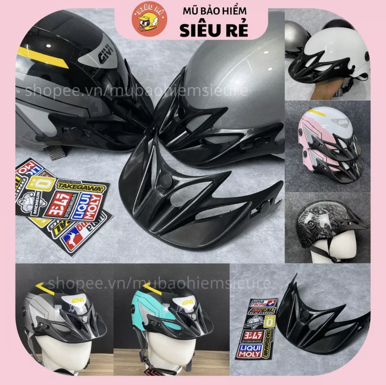 Detachable helmet beaks used to attach a variety of givi helmets ...