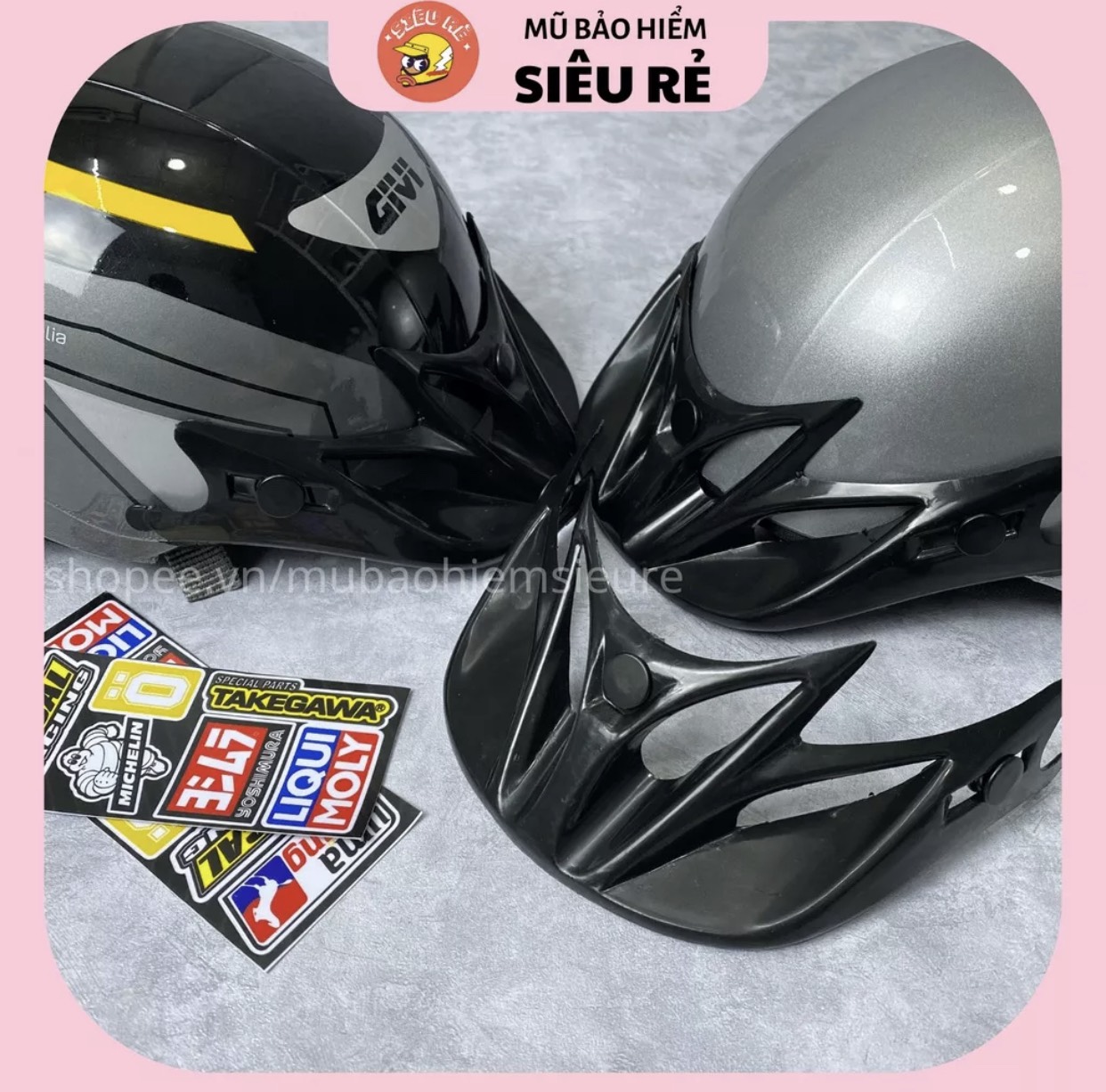 Detachable helmet beaks used to attach a variety of givi helmets ...