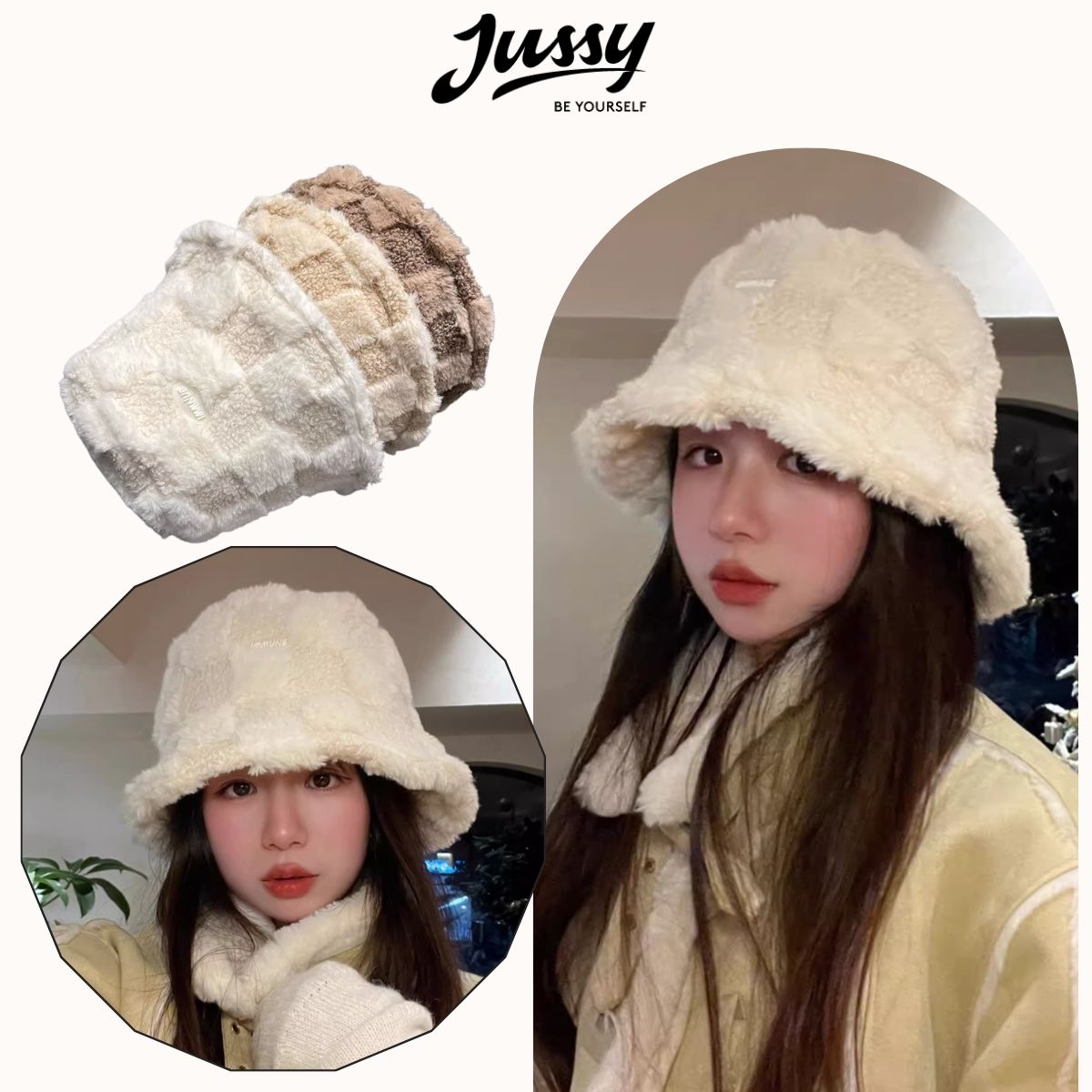 Mc Mr & Mrs Cap Furry Wool Bucket Hat Thick Fabric QC Products Many ...