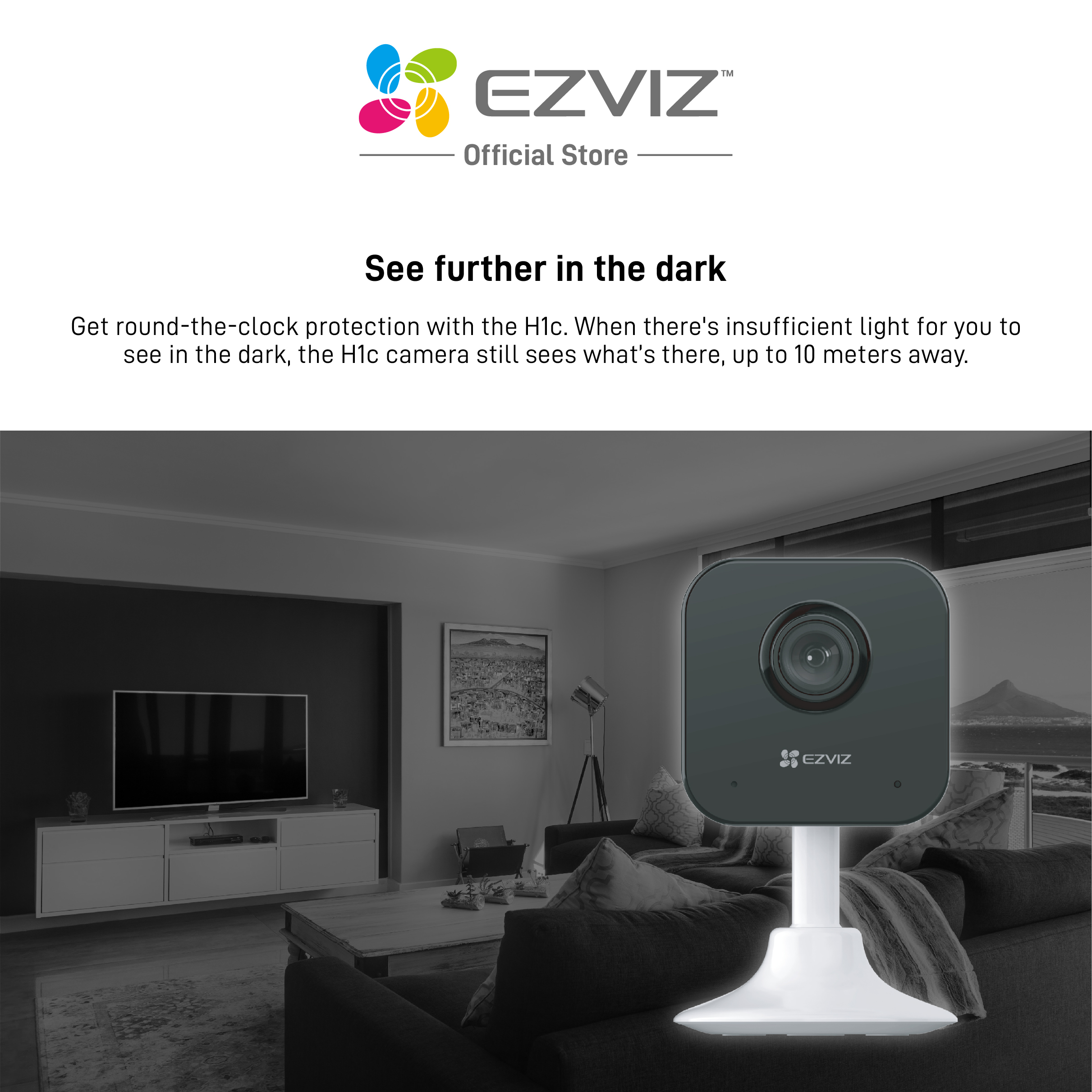 Ezviz H1C 2MP Wifi IP Camera with magnetic base, wide-angle 2-way ...