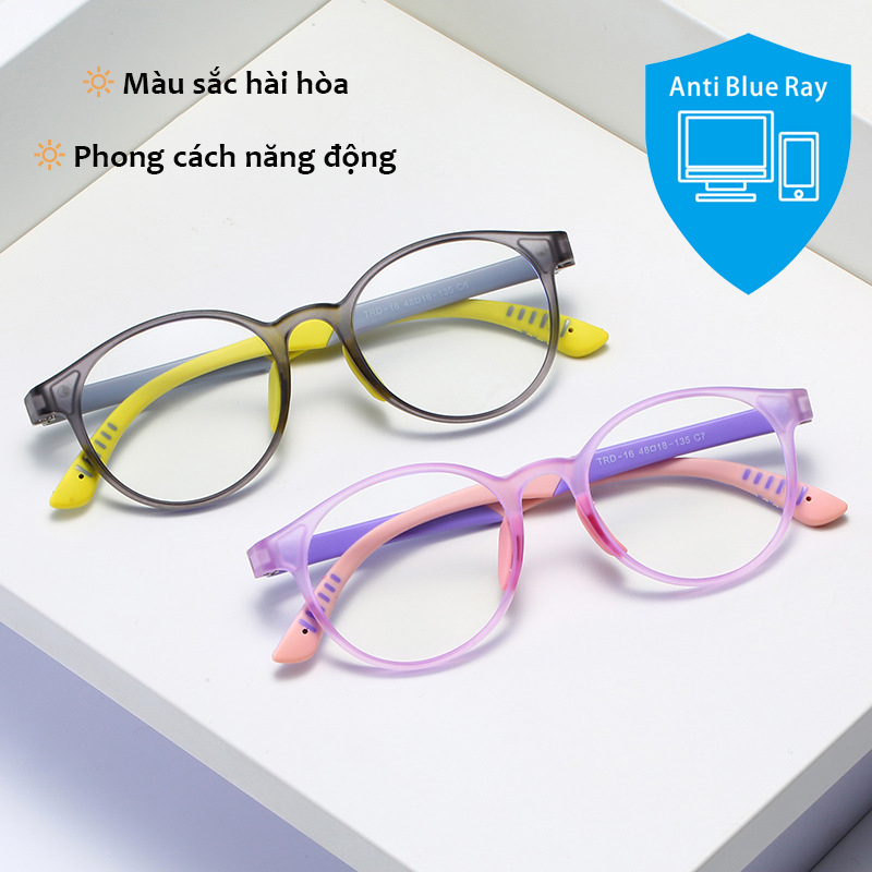 Anti-Blue Light Round Frame Glasses with Active Sports Style for Boys ...