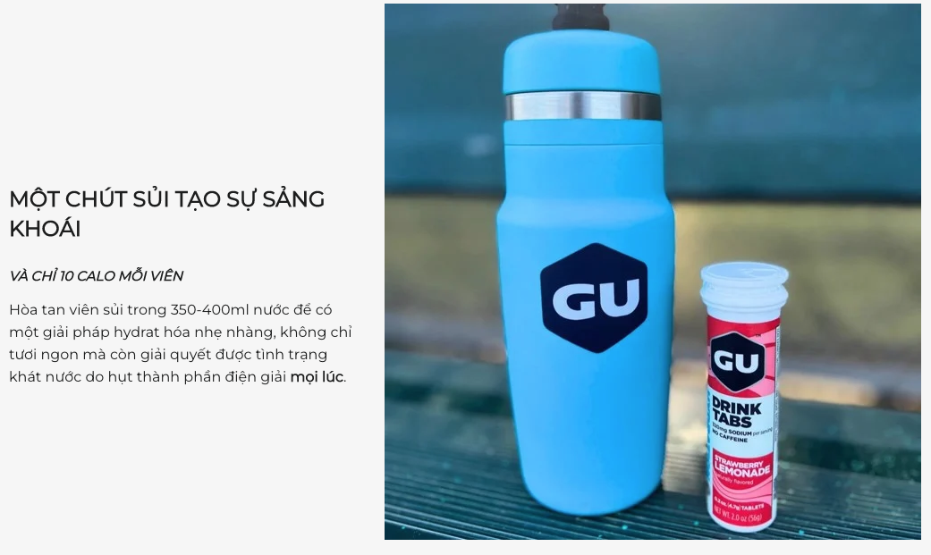 GU ENERGY Hydration Drink Tabs Effervescent Tablets - Tube of 12 ...
