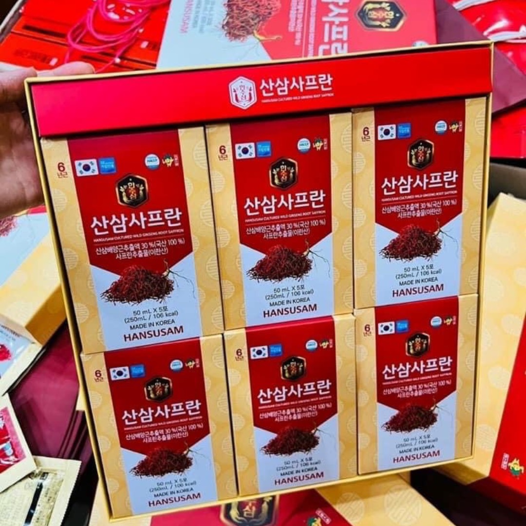 Korean Saffron Red Ginseng Water Box of 30 Packs x 50ml, Restores ...