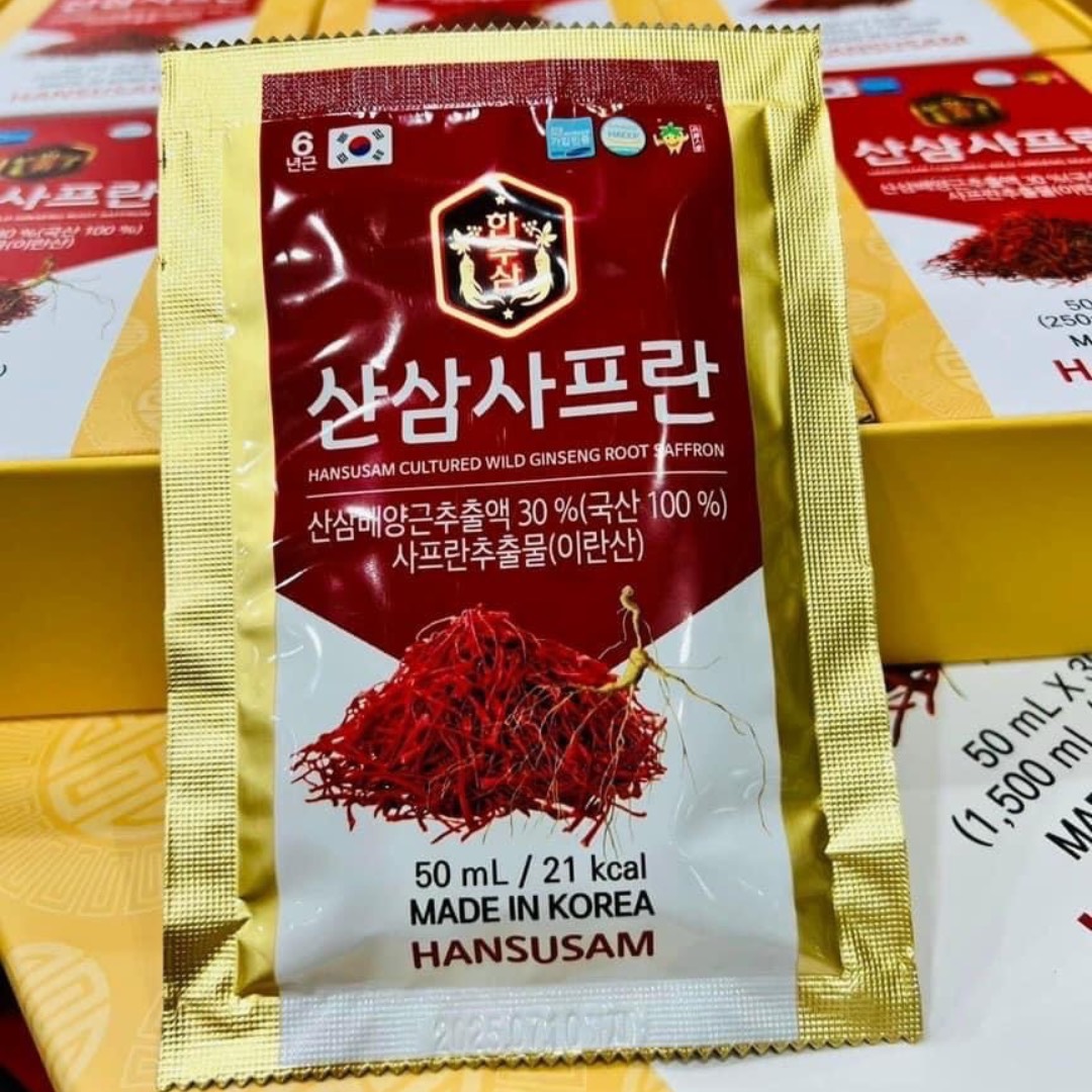 Korean Saffron Red Ginseng Water Box of 30 Packs x 50ml, Restores ...