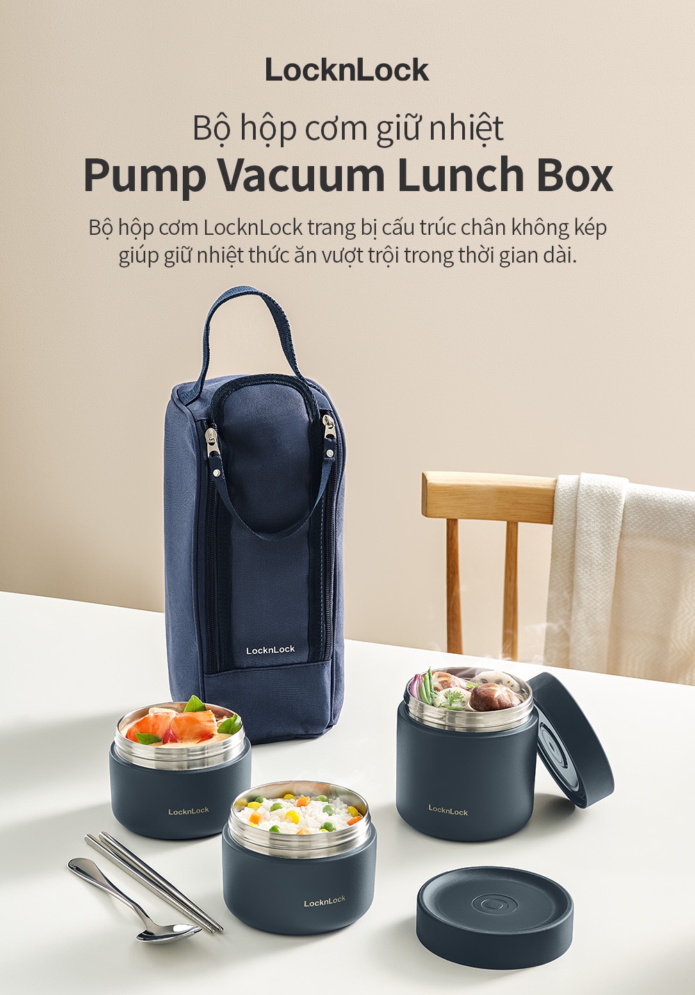 LocknLock thermo lunch box set LHC8052S01 LHC8052S02, 3 thermo boxes ...