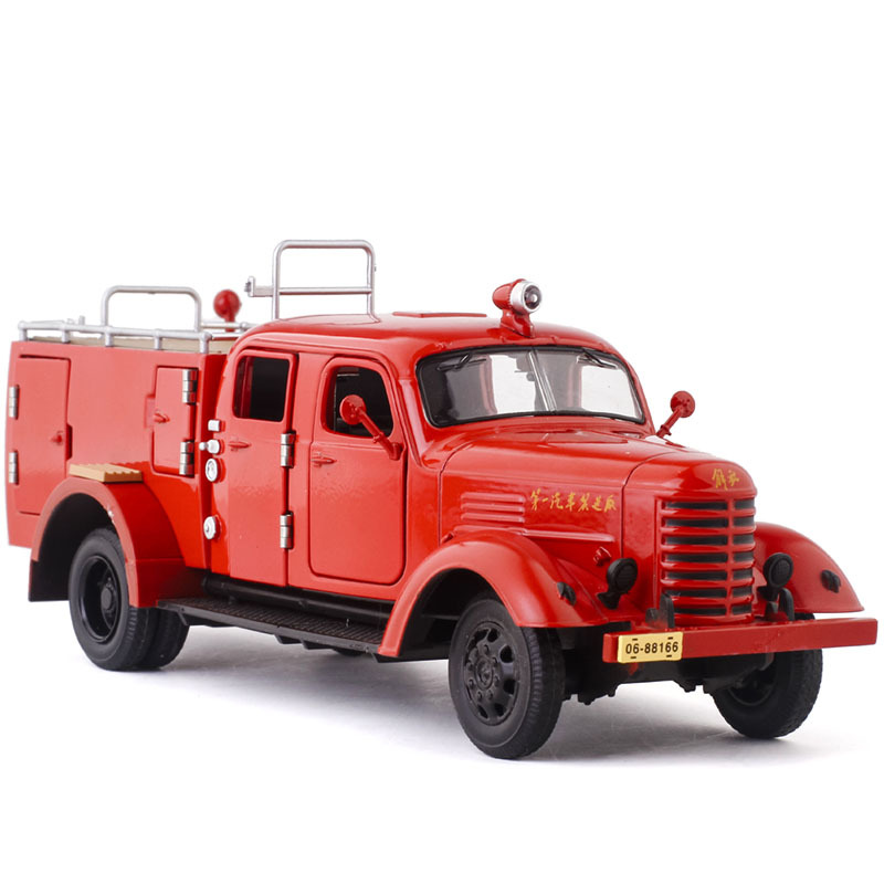 Kavy fire truck model made of monolithic alloy with music and wind-up ...