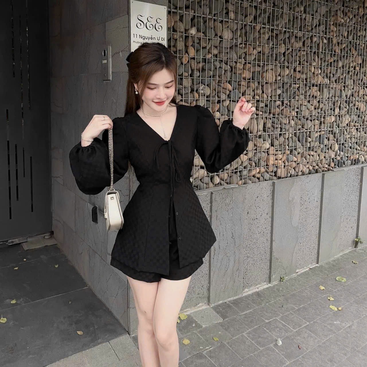 Women's fashion thigh-high set for going out, made of cold cotton, v ...