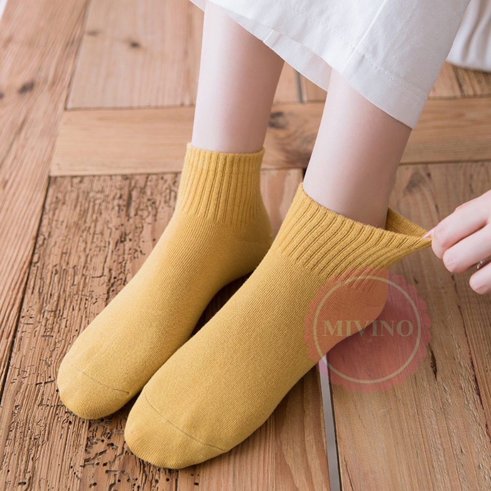 Mivino short socks Korean style cute multicolored cotton women's socks ...