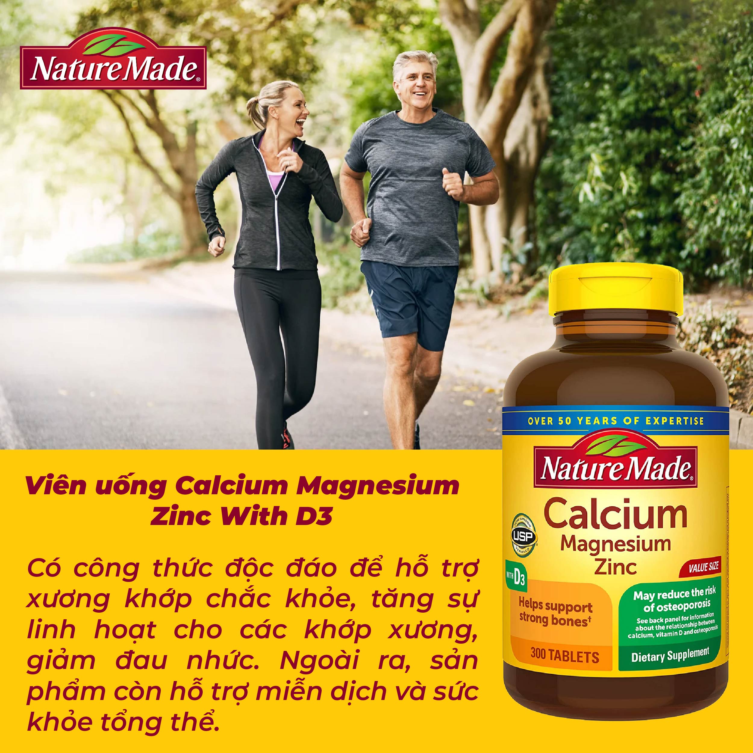Nature Made Calcium, Magnesium, Zinc with D3 supplement pills 300 pills ...