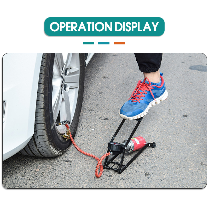Usa Premium Motorcycle and Bicycle Pedal Pump Mini Inflatable Pedal ...