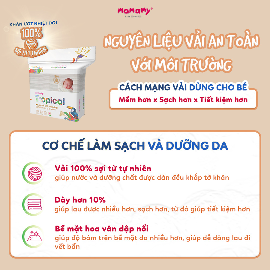 Mamamy multi-purpose dry towel 180 sheets / Mamamy Tropical 160 sheets ...