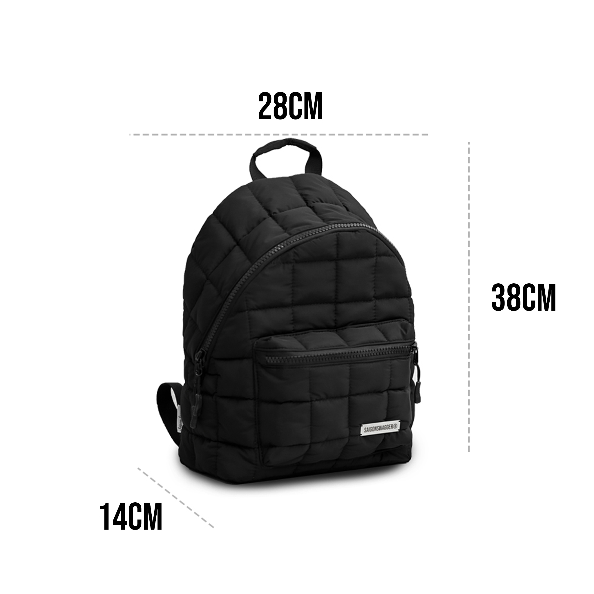 Saigon SWAGGER NOIR PUFFER BACKPACK Quilted Mini BACKPACK for Men and ...