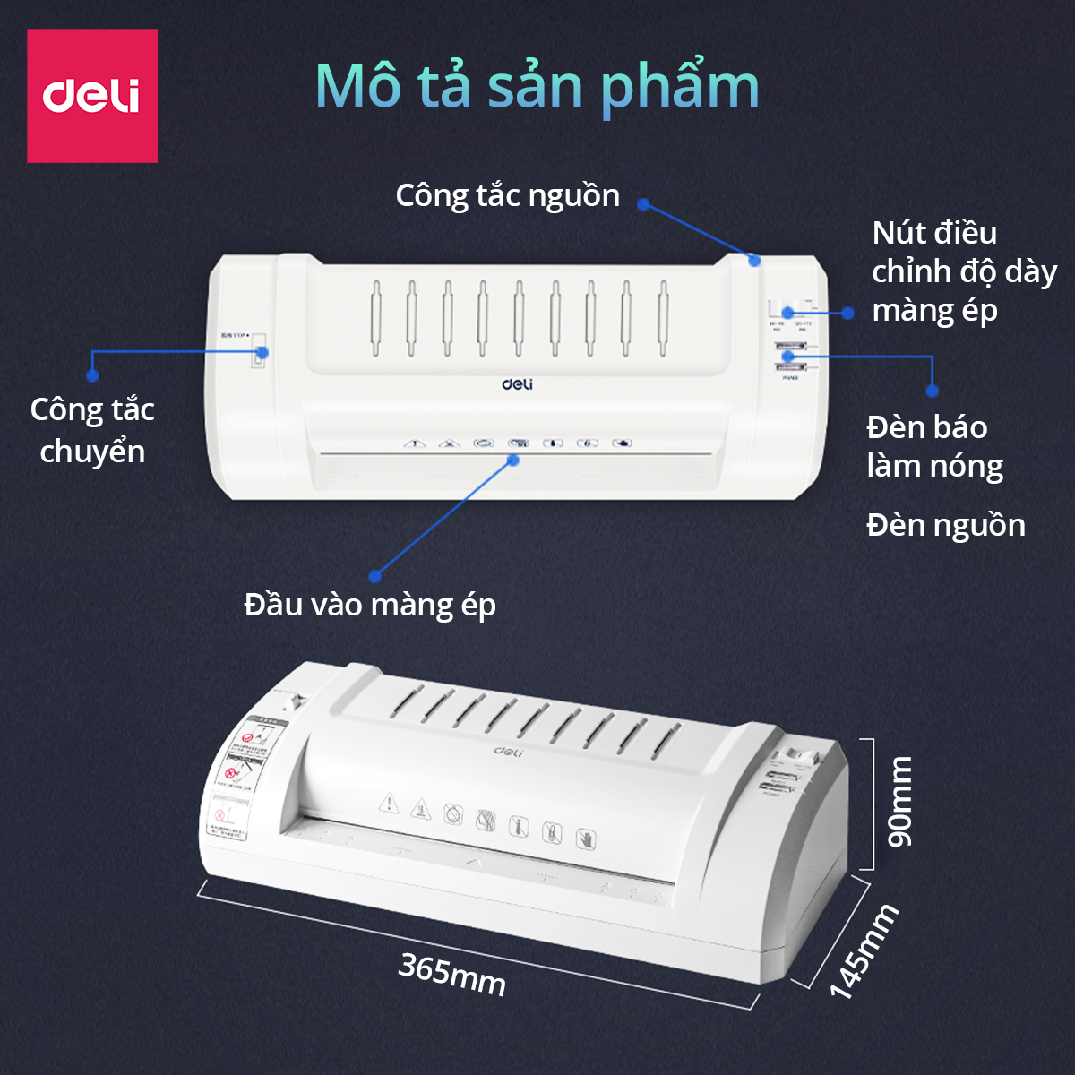 Deli Plastic Laminator A3A4 Size High Capacity Heat Press Machine High Speed Photo Poster ...