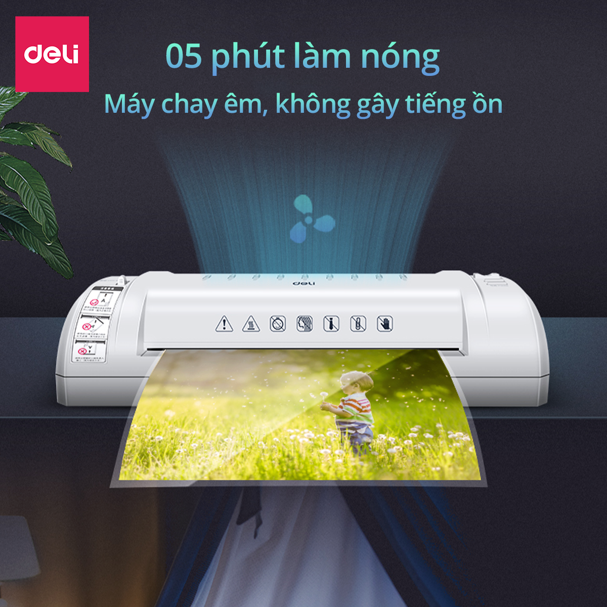 Deli Plastic Laminator A3A4 Size High Capacity Heat Press Machine High Speed Photo Poster ...