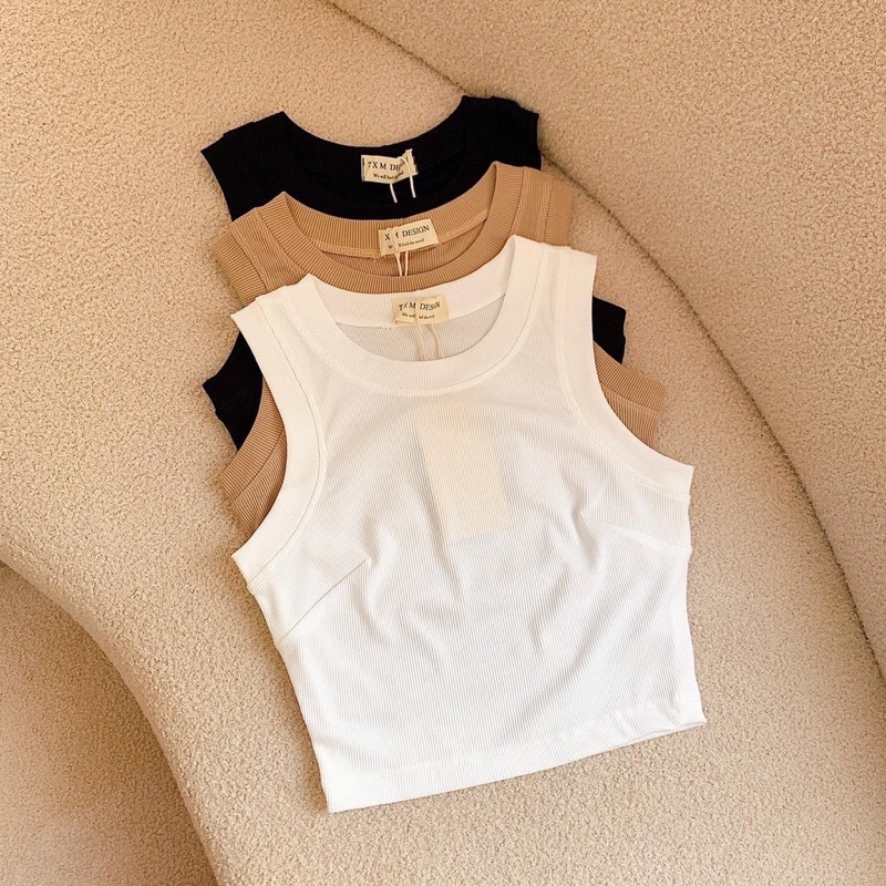 [GOOD] REVERSE TRACKET, crop top Sleeveless Body hugging tank top with ...