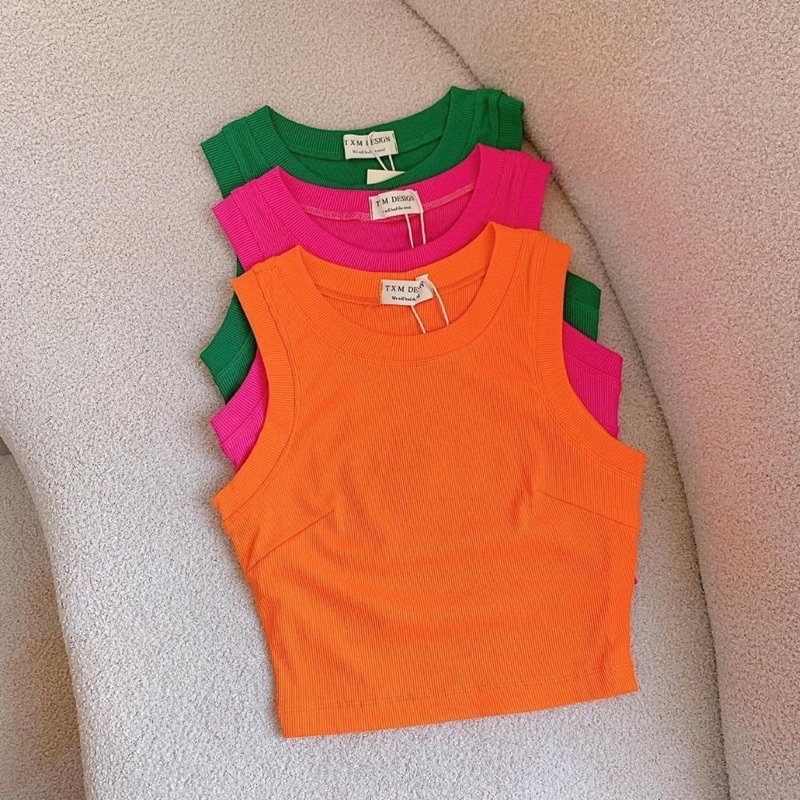 [GOOD] REVERSE TRACKET, crop top Sleeveless Body hugging tank top with ...