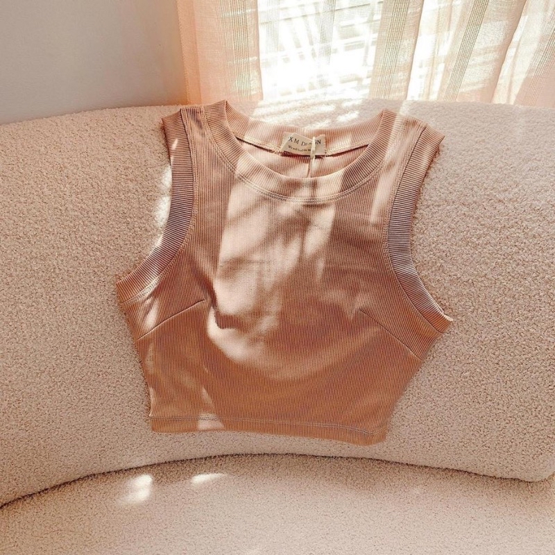 [GOOD] REVERSE TRACKET, crop top Sleeveless Body hugging tank top with ...