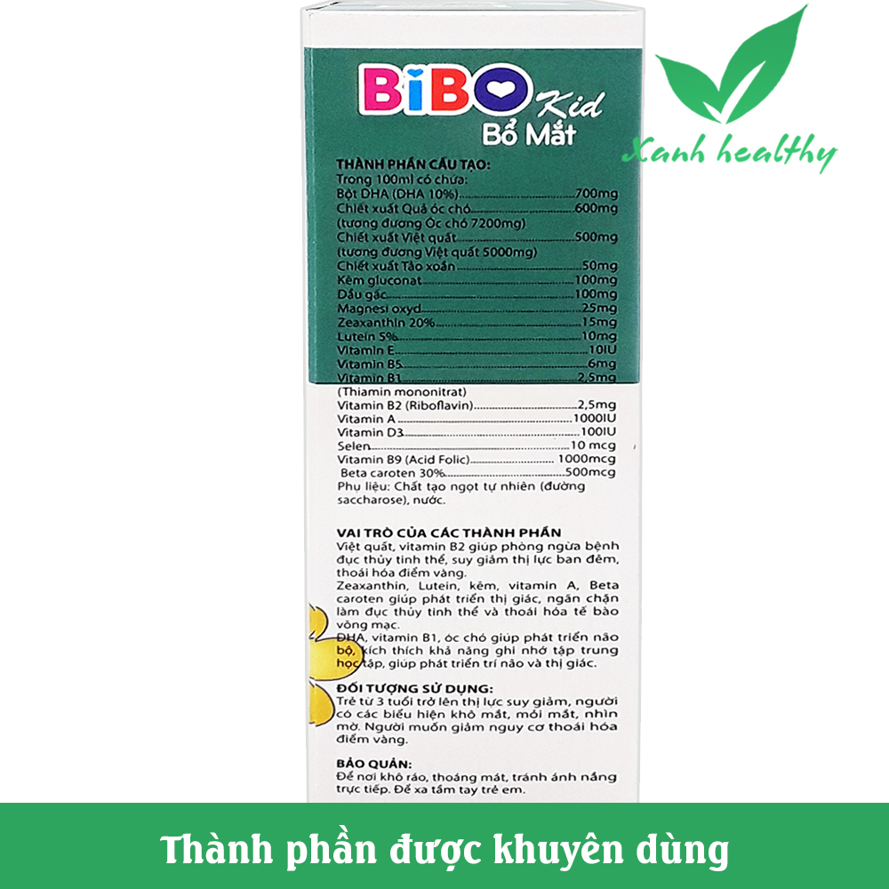 Dha BIBO KID eye tonic syrup helps improve vision, reduce eye fatigue ...