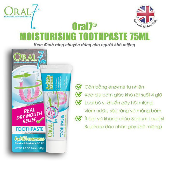Toothpaste for people with dry mouth, gingivitis, artificial saliva creation Oral7 Toothpaste ...