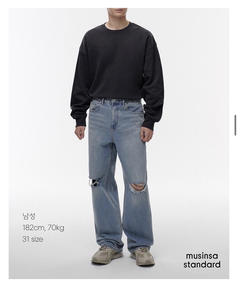 Musinsa KOREA Men's Loose Jeans Genuine Korean Brand | Shopee Malaysia