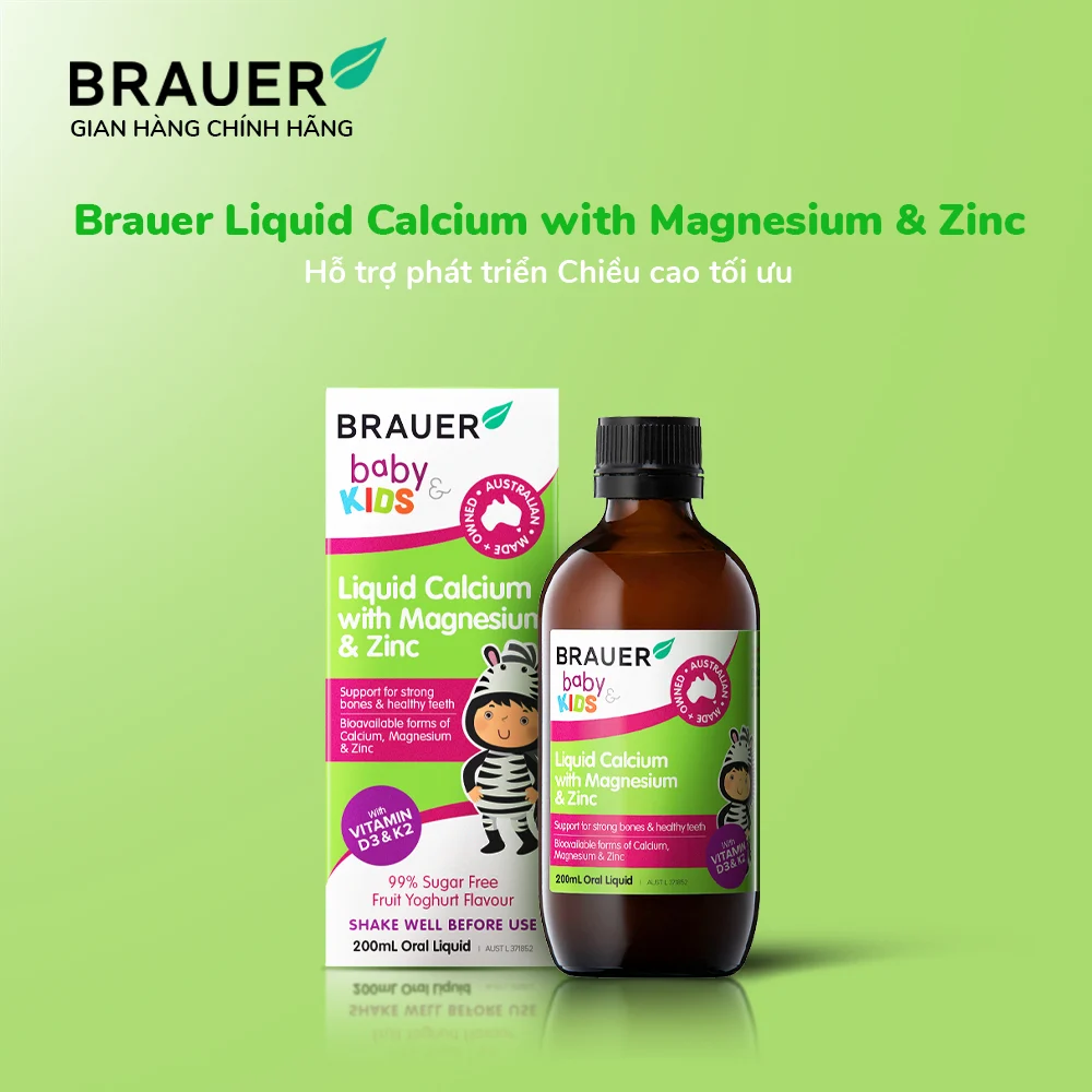 Brauer Baby Kids Liquid Calcium With Magnesium ZinC Calcium, Magnesium ...