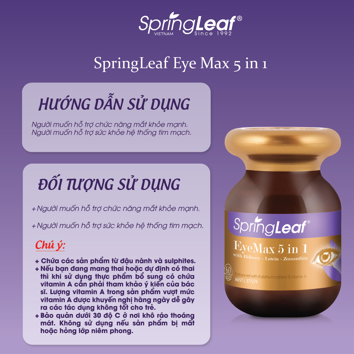 Eye Max 5 in 1 Spring Leaf Eye supplement helps support bright eyes ...