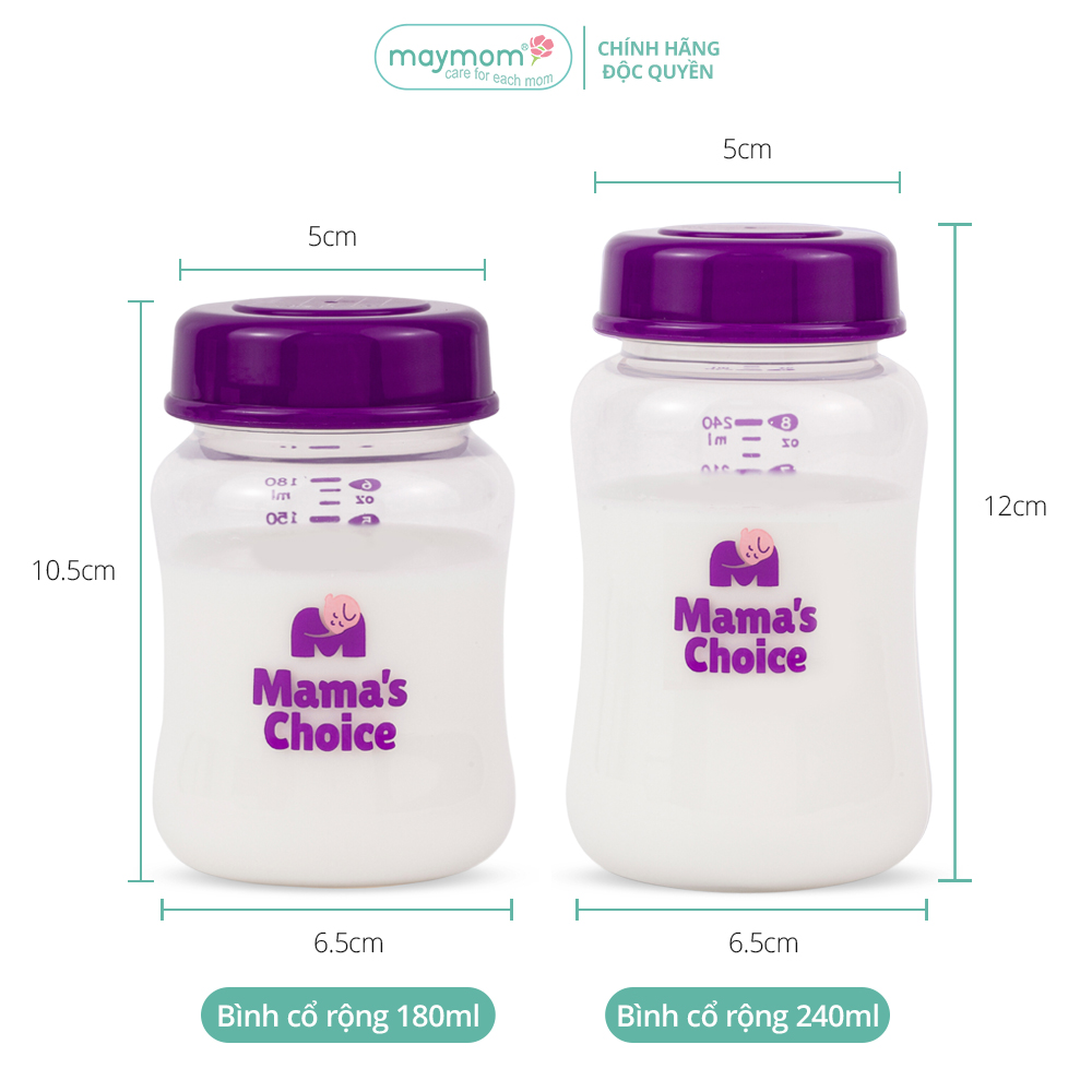 Mama's Choice Wide Neck Milk Storage Bottle, Compatible with Spectra ...