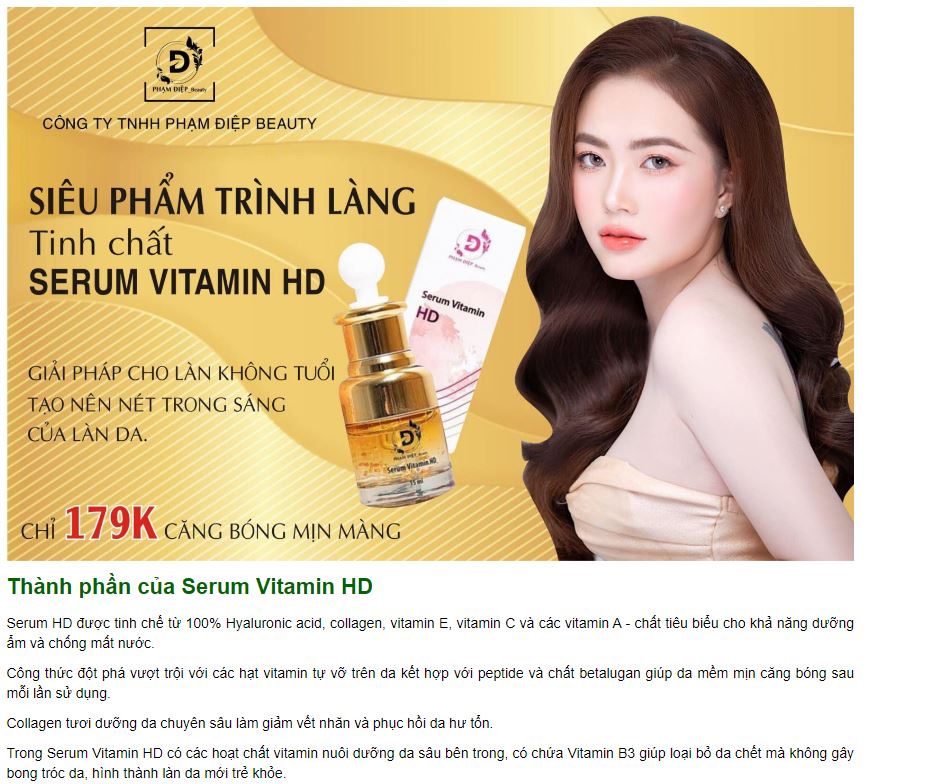 Pham Diep Vitamin HD Skin Care Serum 15ml (100% genuine) | Shopee Malaysia