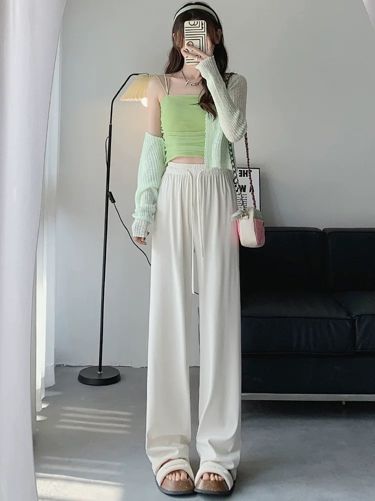 High-waist Chew Wool Wide-Leg Pants for Women | Shopee Malaysia