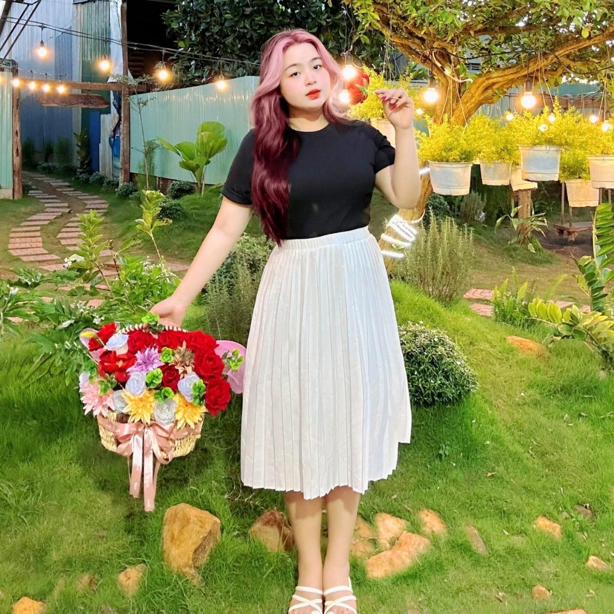 Women's big size ulzzang long skirt with flared shape, Korean style big ...