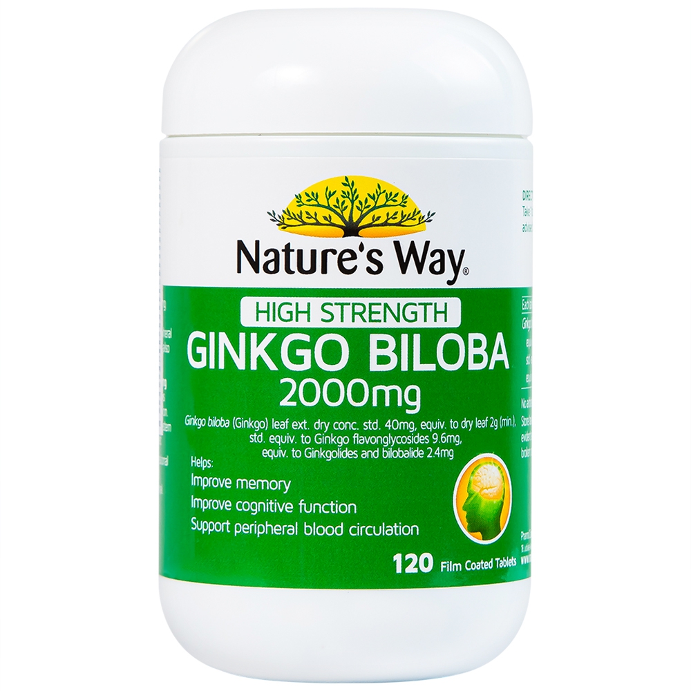 Enhance brain circulation Nature's Way Ginkgo Biloba 2000mg (Box of 120 ...
