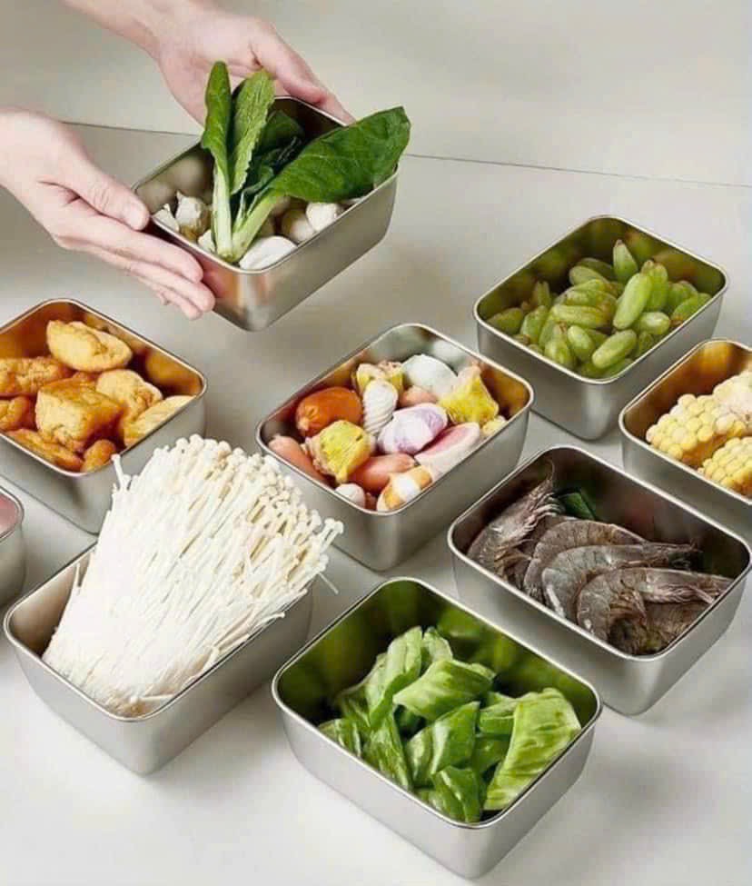 304 Stainless Steel Food Container, With Lid. High Quality Rust-Proof ...