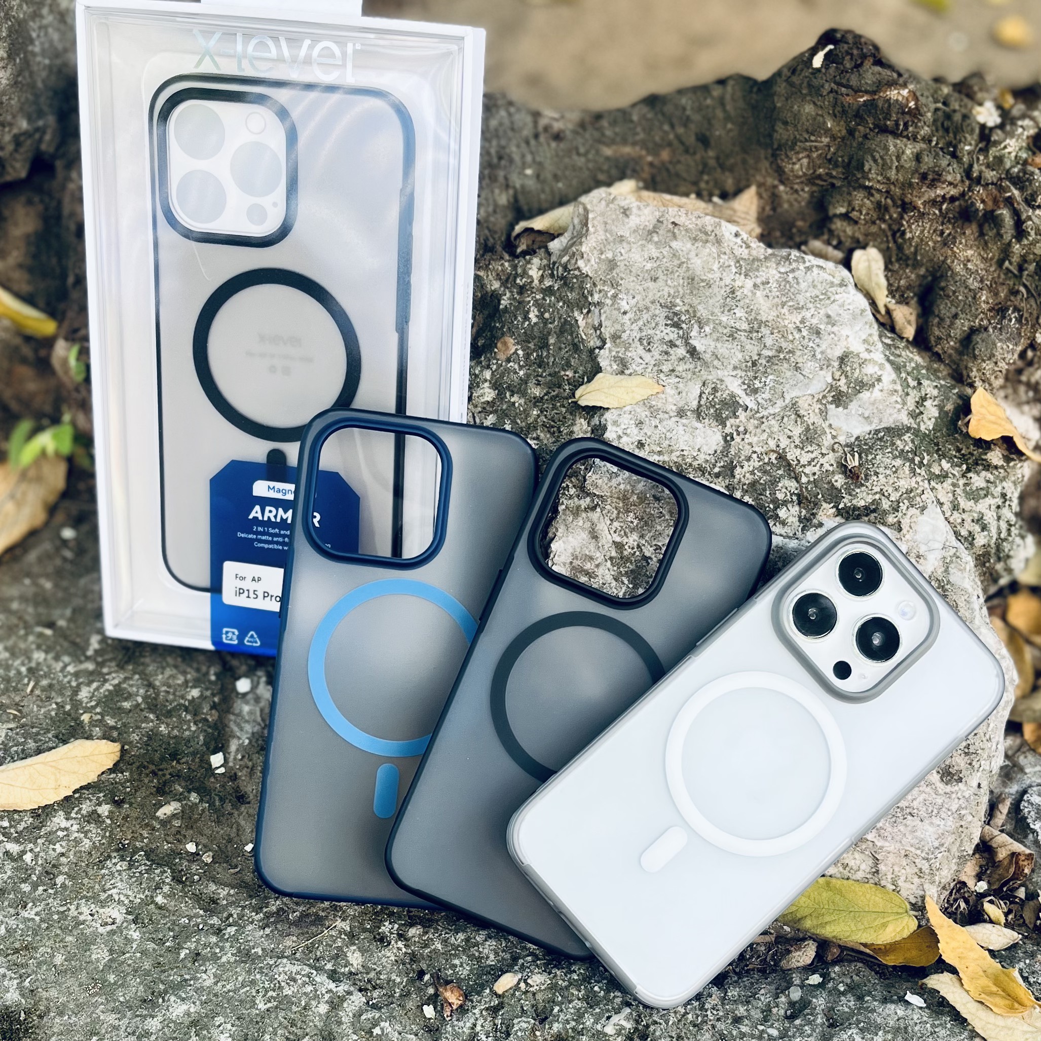 X-level Magnet Armor Case for iPhone 15 Pro Max, 15 Plus, shockproof ...