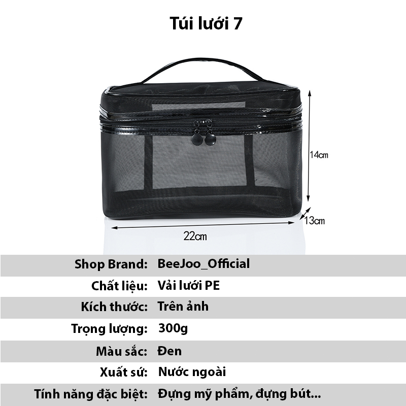 Mesh Bag for Cosmetics, Travel, and Small Items with Zipper Model 7, Model 8 Beejoo_Official ...
