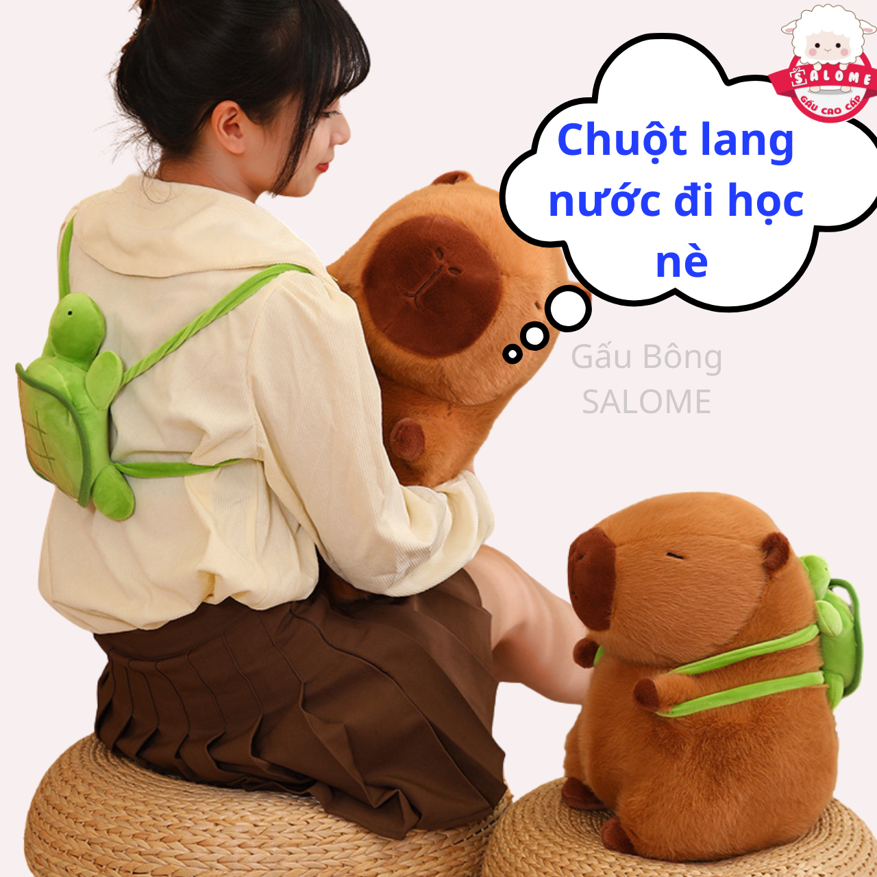 Capybara Brown Water Guinea Pig Teddy Bear Wearing Giant Turtlebag ...